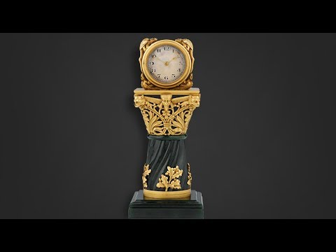 Paul Frey Miniature Gold And Jade Clock | M.S. Rau