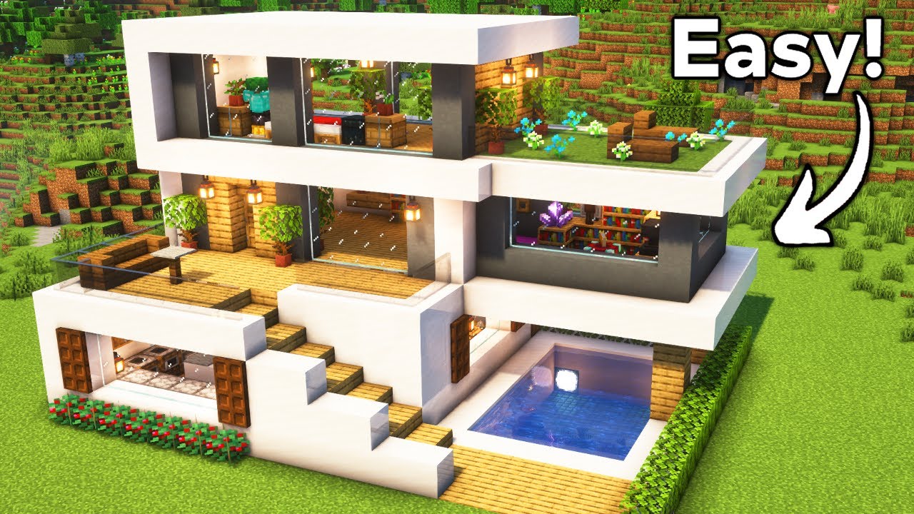 Minecraft: Best Modern House Tutorial🏠