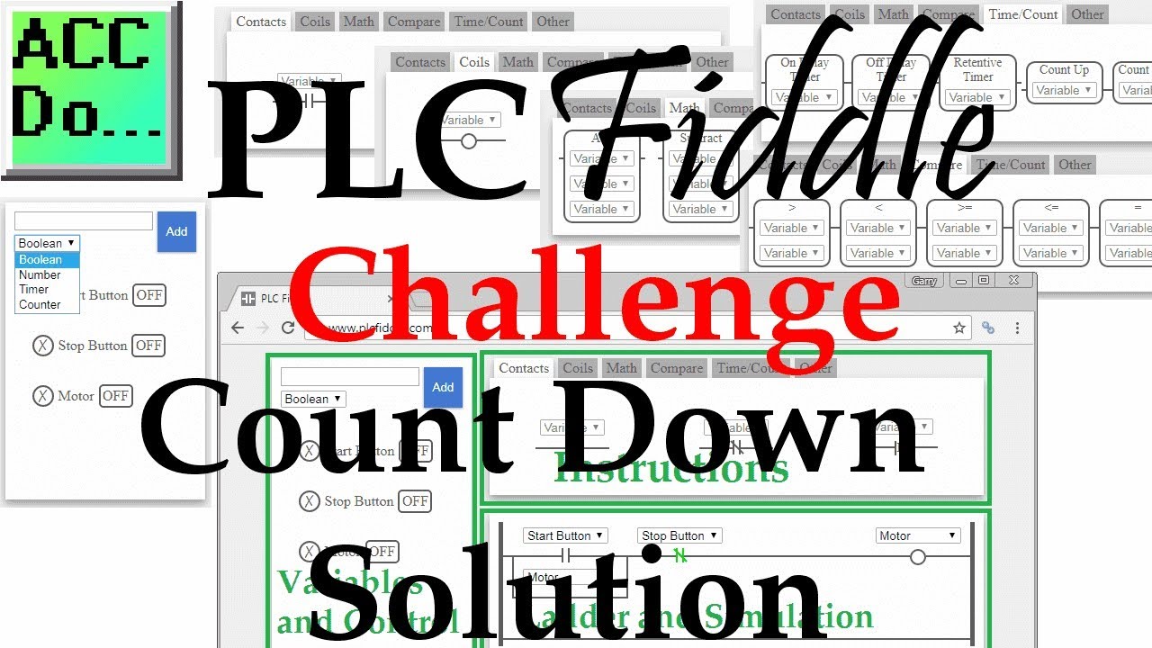 PLC Fiddle Count Down Challenge Solution - Programming Now