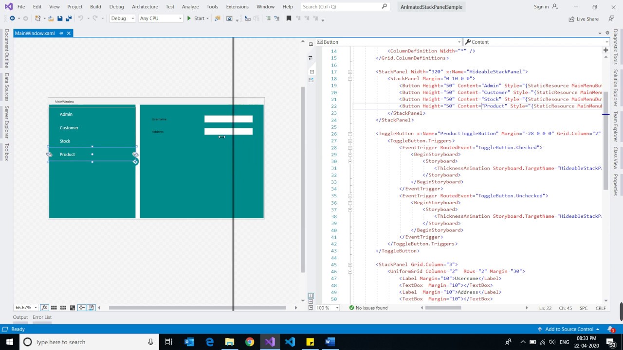 Simple Animated Stackpanel in WPF