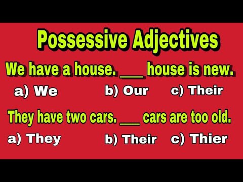 Possessive Adjectives in English Grammar | Basic English Grammar Quiz | Can you Score 25/25?