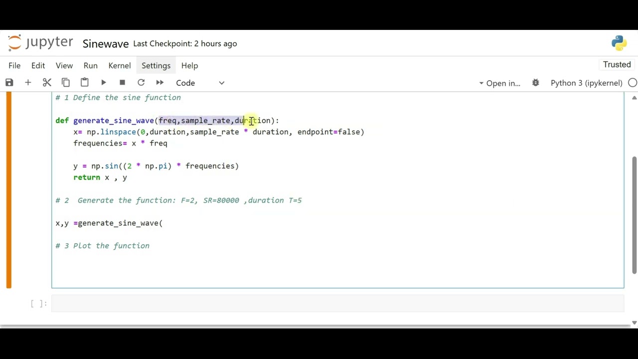 How to Generate a Sine Wave in Python | Step-by-Step Tutorial | Lecture 1