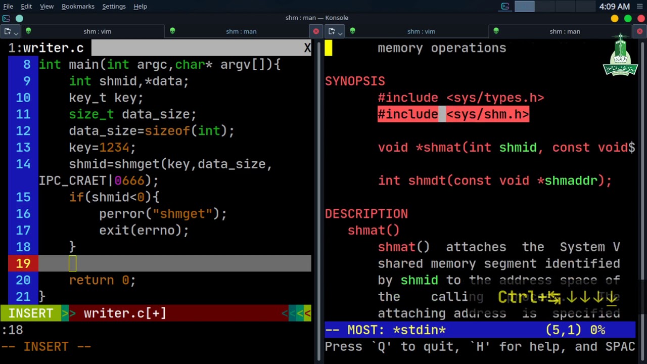 Unix (System-V) Shared-Memory in C