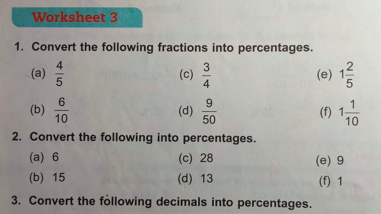 Math class 5 unit 12 worksheet 3 dav public school ।। DAV Class 5 unit 12 worksheet 3।। Percentage