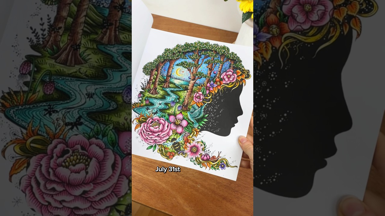 ALL OF MY JULY COMPLETED COLORING PAGES #adultcoloring