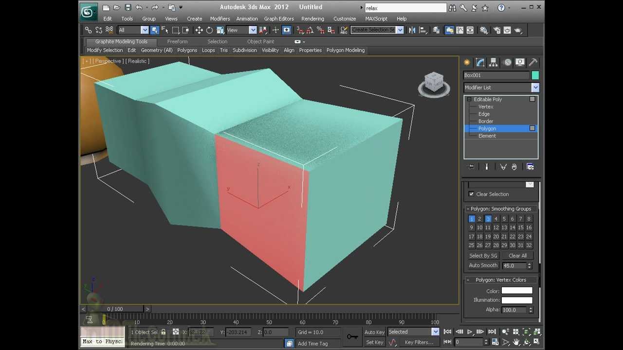 Applying Smoothing Groups For Low Polygon Modelling - 3DSMax2012