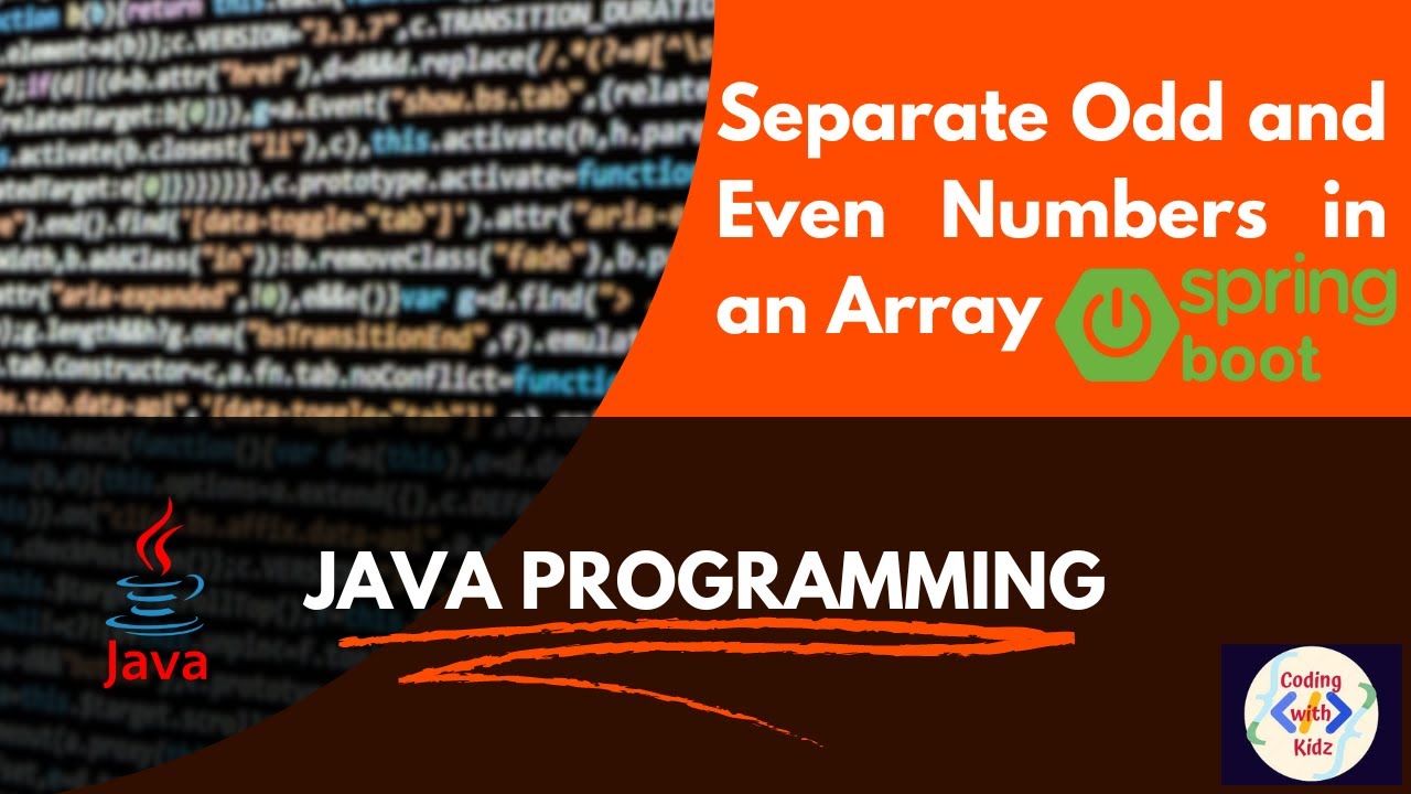 Spring Boot Java: Separate Odd and Even Numbers in an Array | Step-by-Step Tutorial