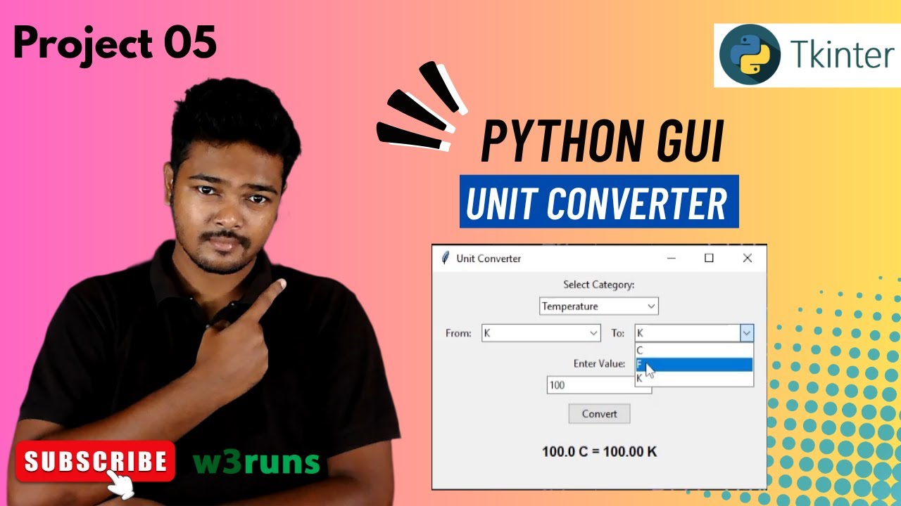 🎥 Build a Complete Unit Converter App using Python Tkinter | Step-by-Step Tutorial