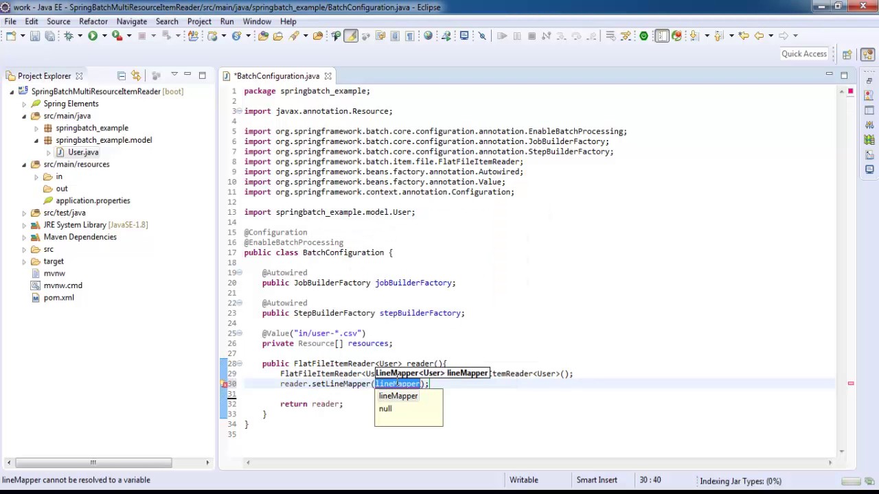 MultiResourceItemReader in Spring Boot Batch - Spring batch tutorial for beginners