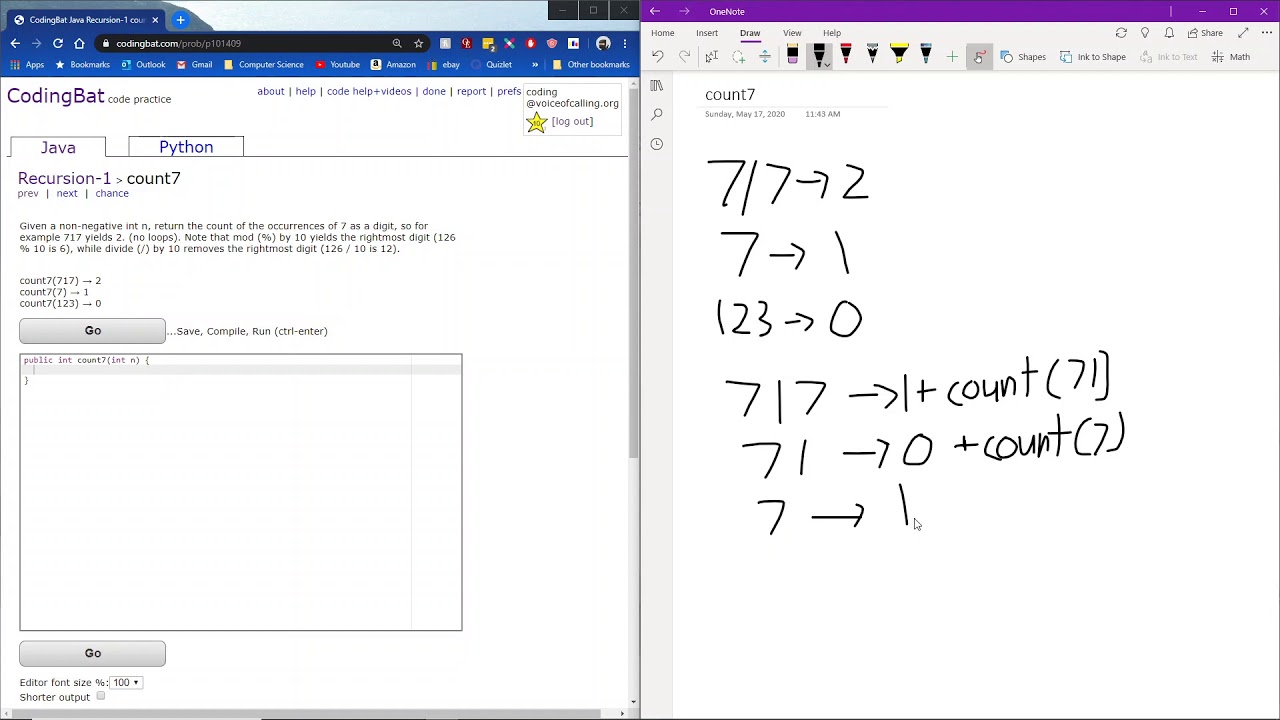 Recursion - 1 (count7) Java Solution || Codingbat.com