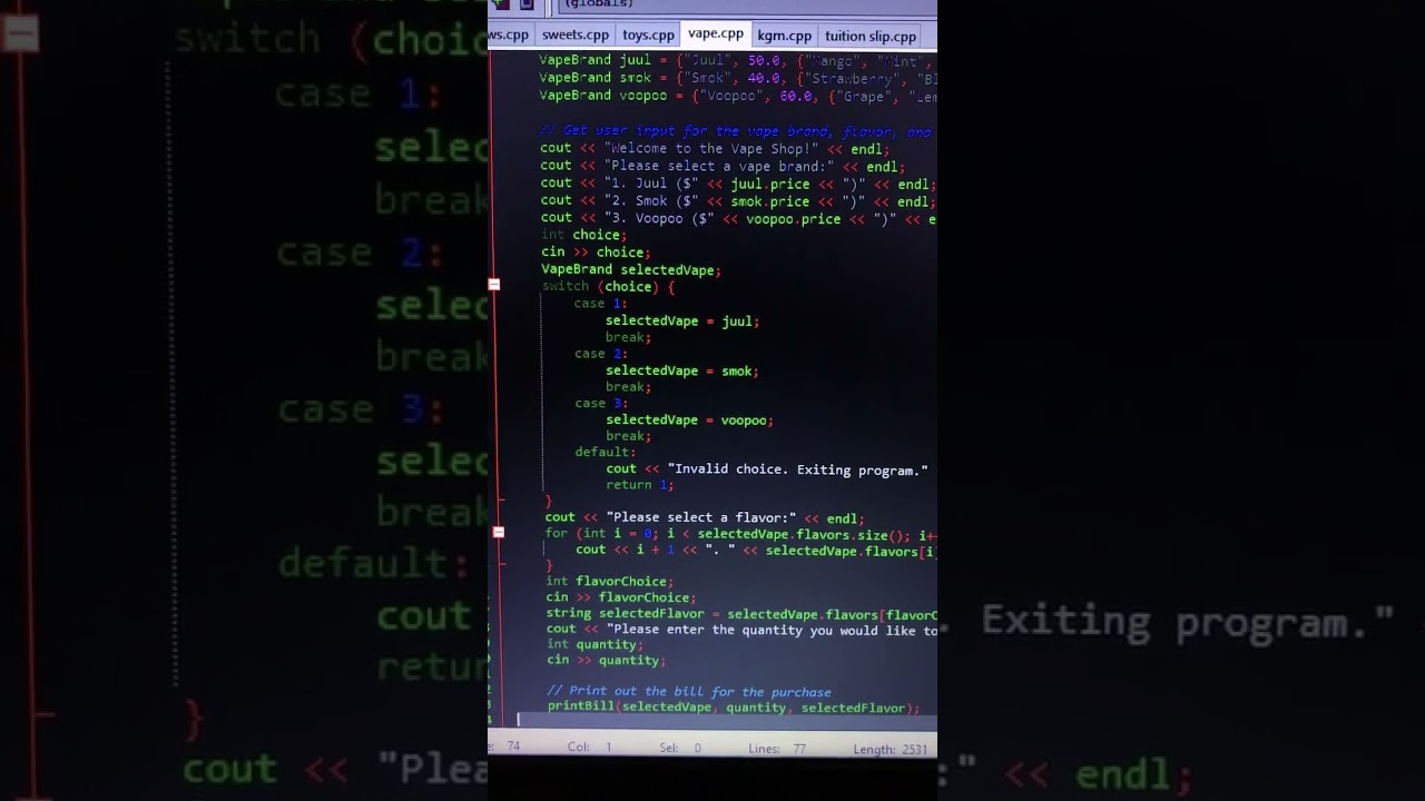 vape store c++#coders #codemasters #coderstokyo #codinglife #codingninja #codelife #code #coding