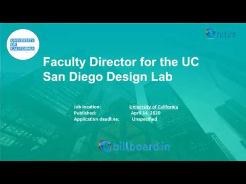 Faculty Director Position | UC San Diego Design Lab | University of California | OBillboard