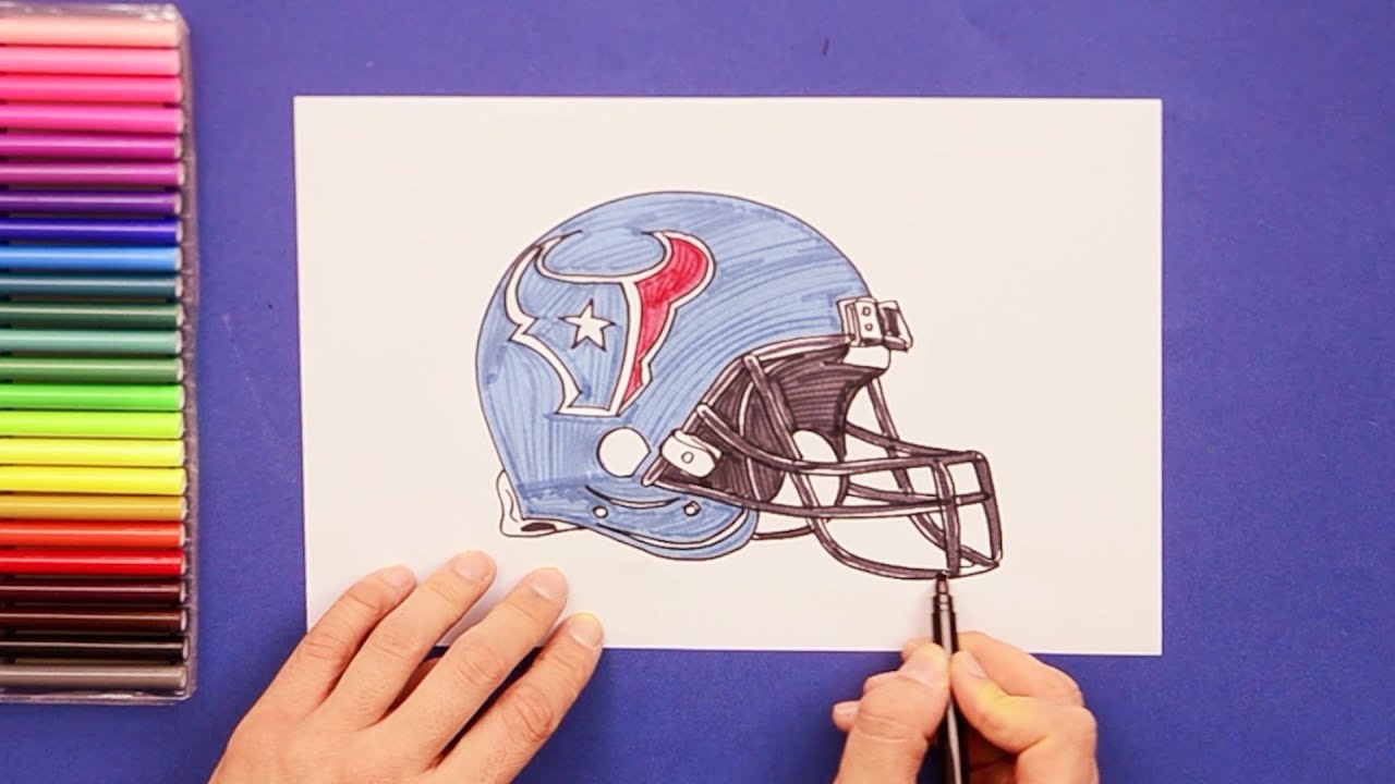 How to draw Houston Texans football helmet (NFL)