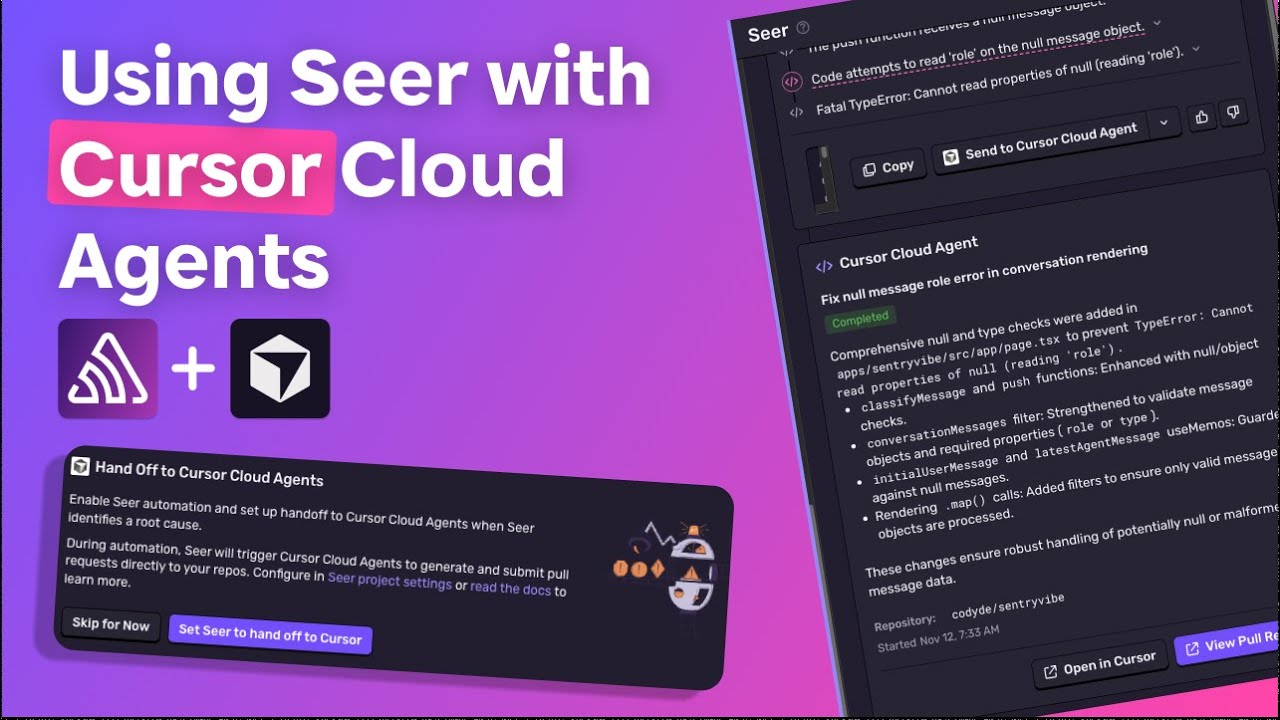 Using Seer with Cursor Cloud Agents