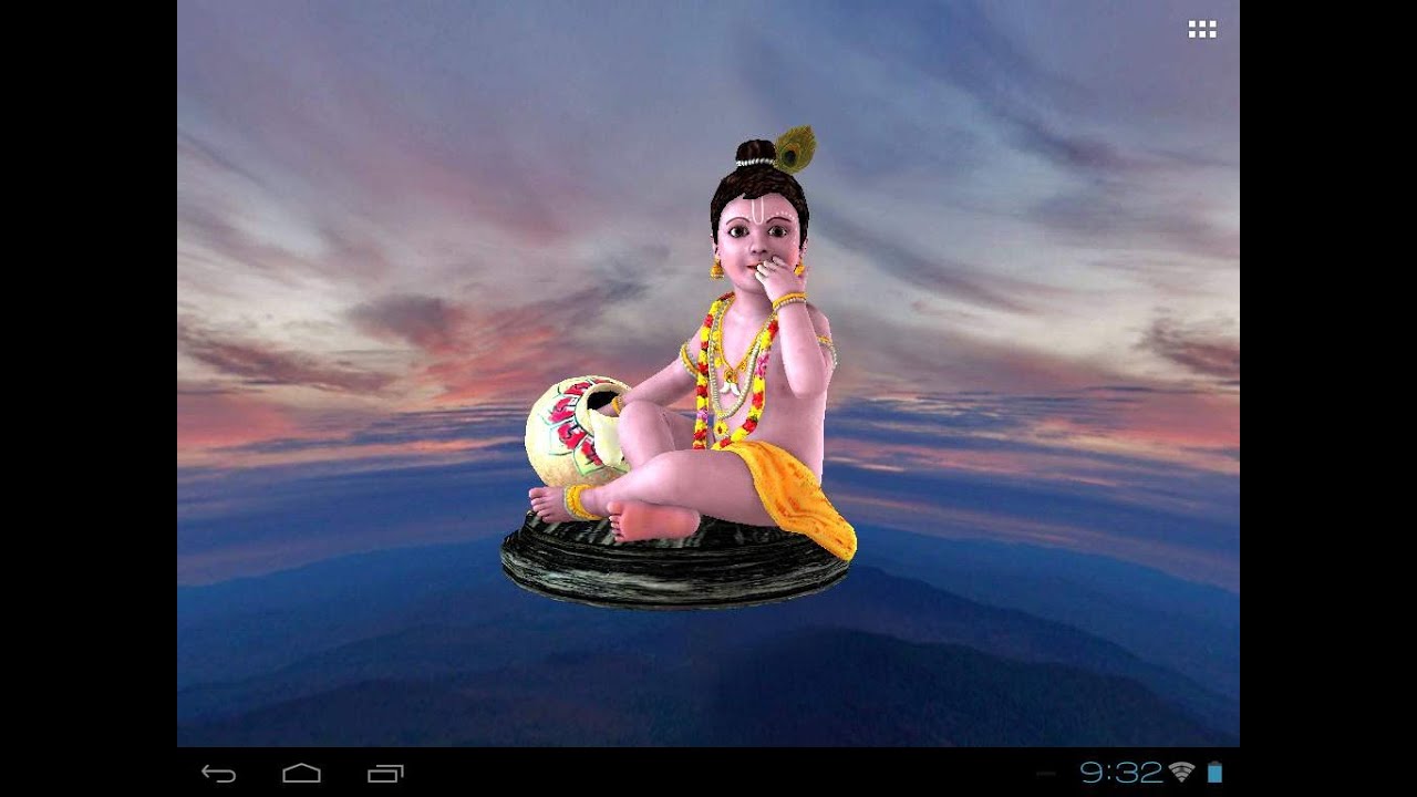 Krishna's Free animated 3D Mobile App, Live Wallpaper