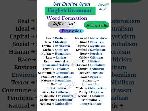 Word Formation: Adding Suffix "-ism" #wordformation #newwords #words