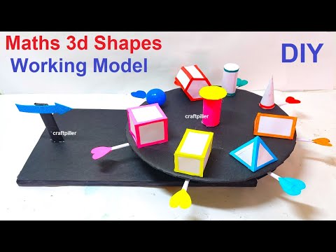 maths 3d shapes working model - tlm - geometry project with faces - edges and vertex