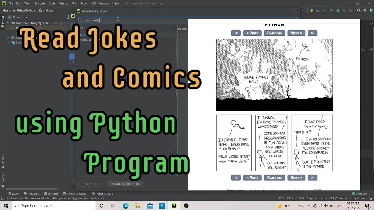 Generate Jokes and Comics using Python Programming | Python program to generate Jokes and Comics