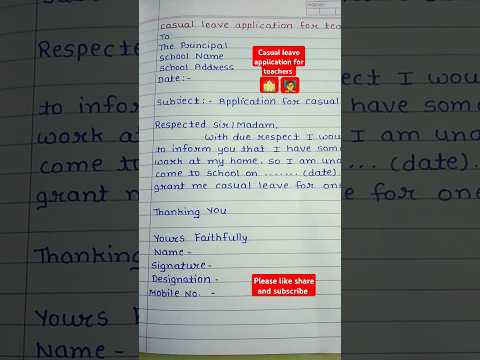 Casual leave application for teachers 🏫🧑🏫 #shorts #shortsfeed #youtubeshorts #short