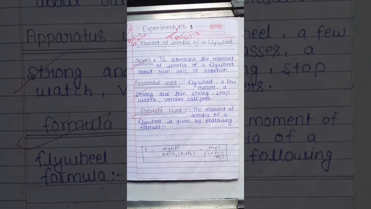 flywheel experiment bsc 1 semester