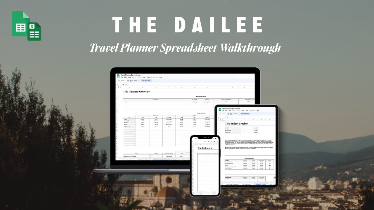 Travel Planner Spreadsheet Walkthrough | The Dailee