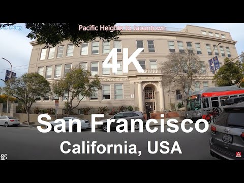 4K San Francisco Walking Tour - Pacific Heights to Japantown California USA - Autumn / Winter 2020