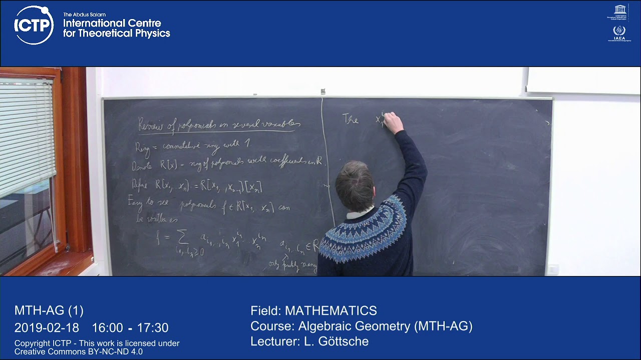 Algebraic Geometry (MTH-AG) Lecture 1