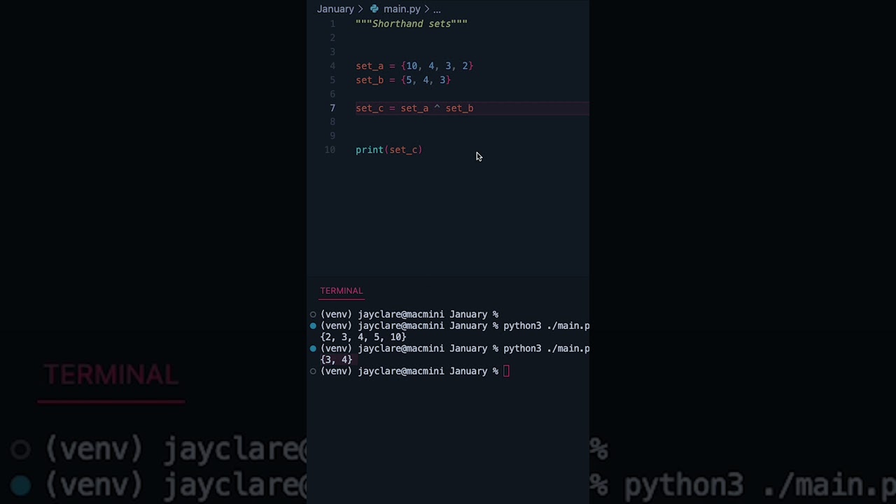Python 3 |  Set Ops for Beginners #programming #python