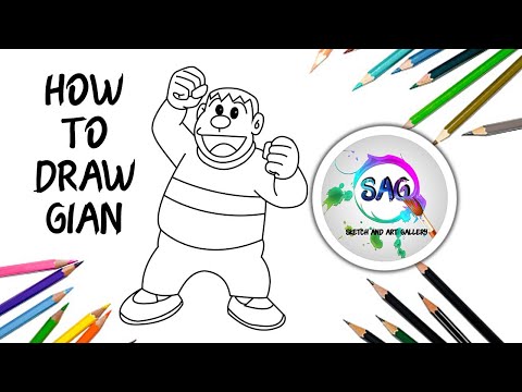 How to Draw Gian | Gian Drawing Step By Step| Sketch and Art Gallery | How to draw Giyan Easy