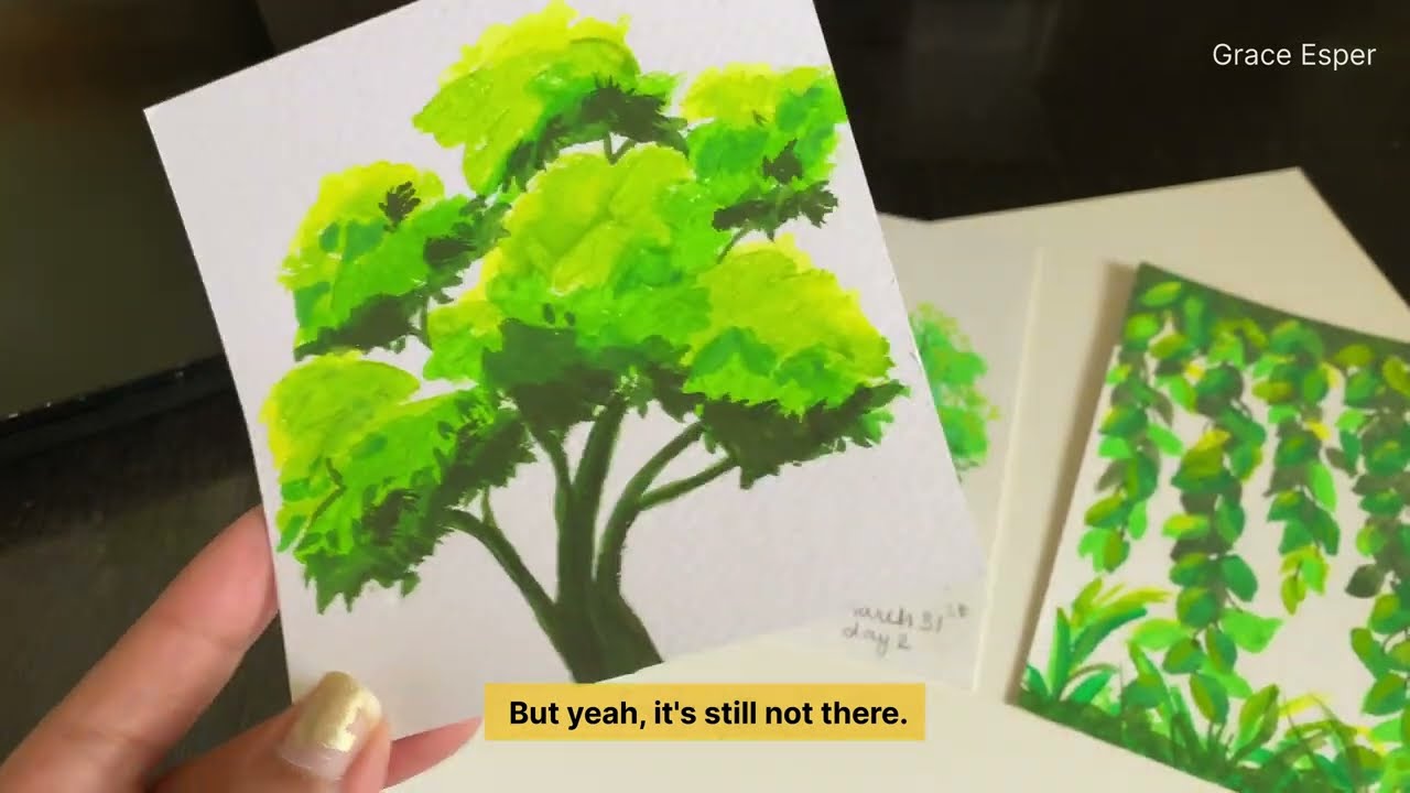 Day 3 of Learning Gouache Painting (Nature art)