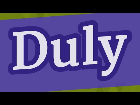 DULY pronunciation • How to pronounce DULY