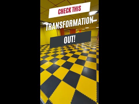 Black and Yellow PVC garage tiles, always a great combination! 👌😎