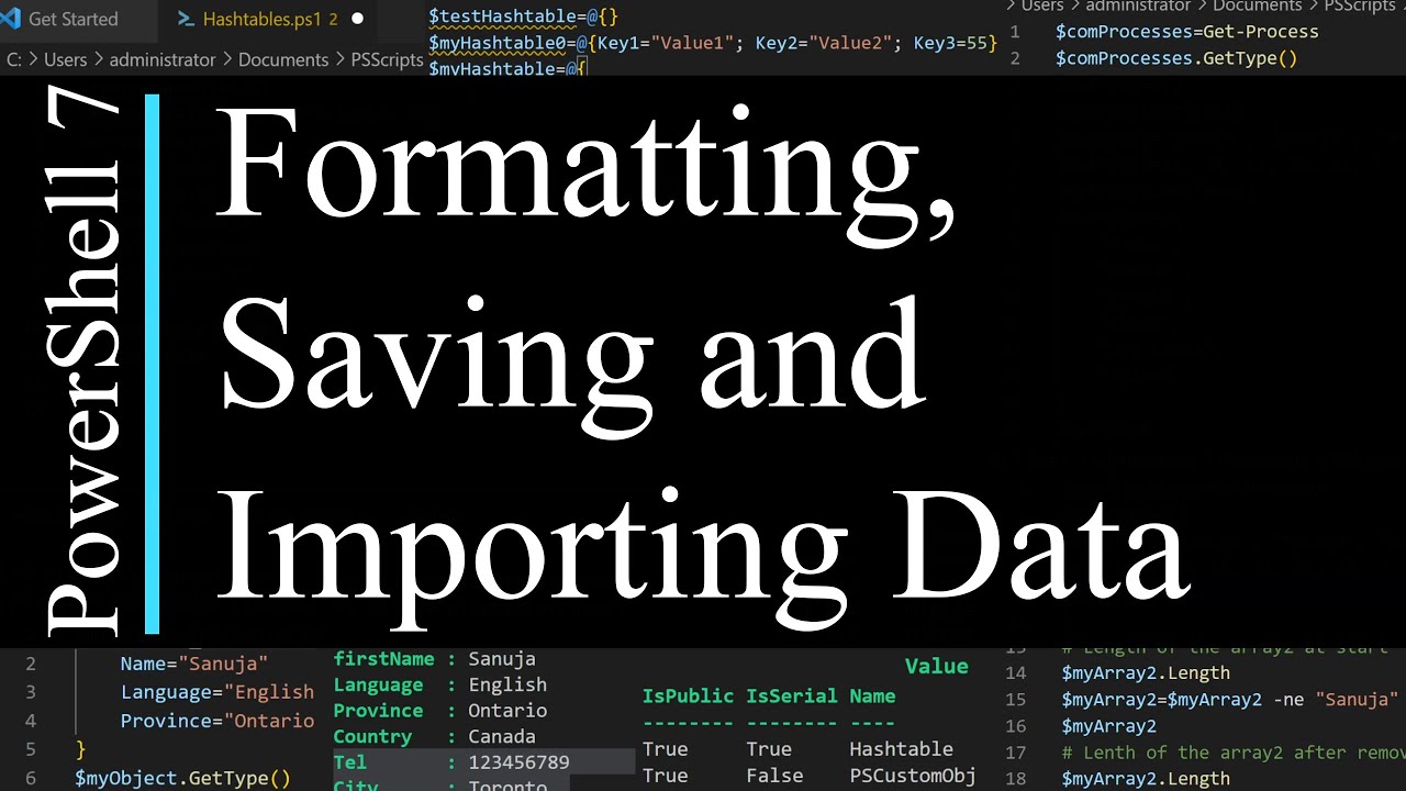 PowerShell 7 Tutorial 16: Formatting, Saving and Importing Data