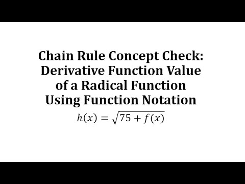 Chain Rule Concept Check: Derivative Function Value of a Radical ...