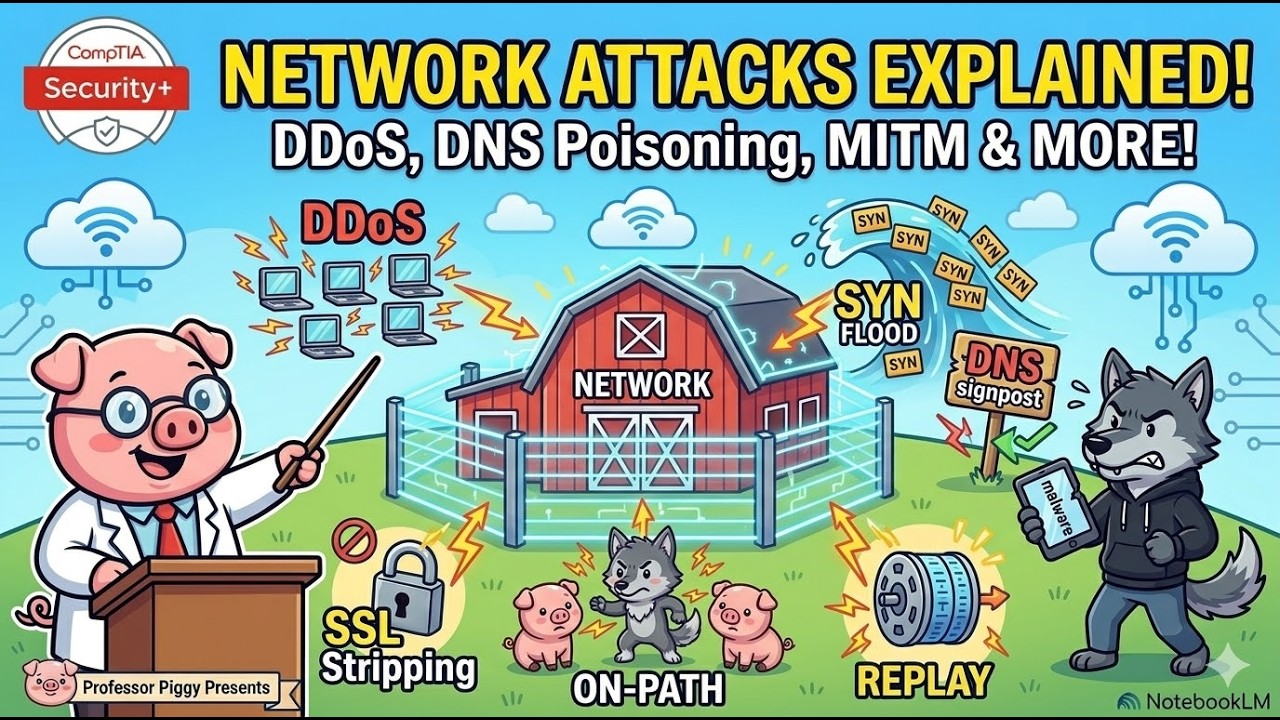 Network Attacks Explained: DDoS, DNS Poisoning & MITM | CompTIA Security+ SY0-701