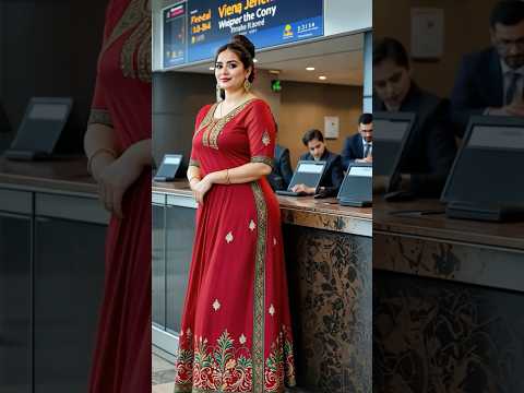 "Grace & Glamour at the Airport in Ethnic Style ✨ | Desi Diva Look???? #Shorts"