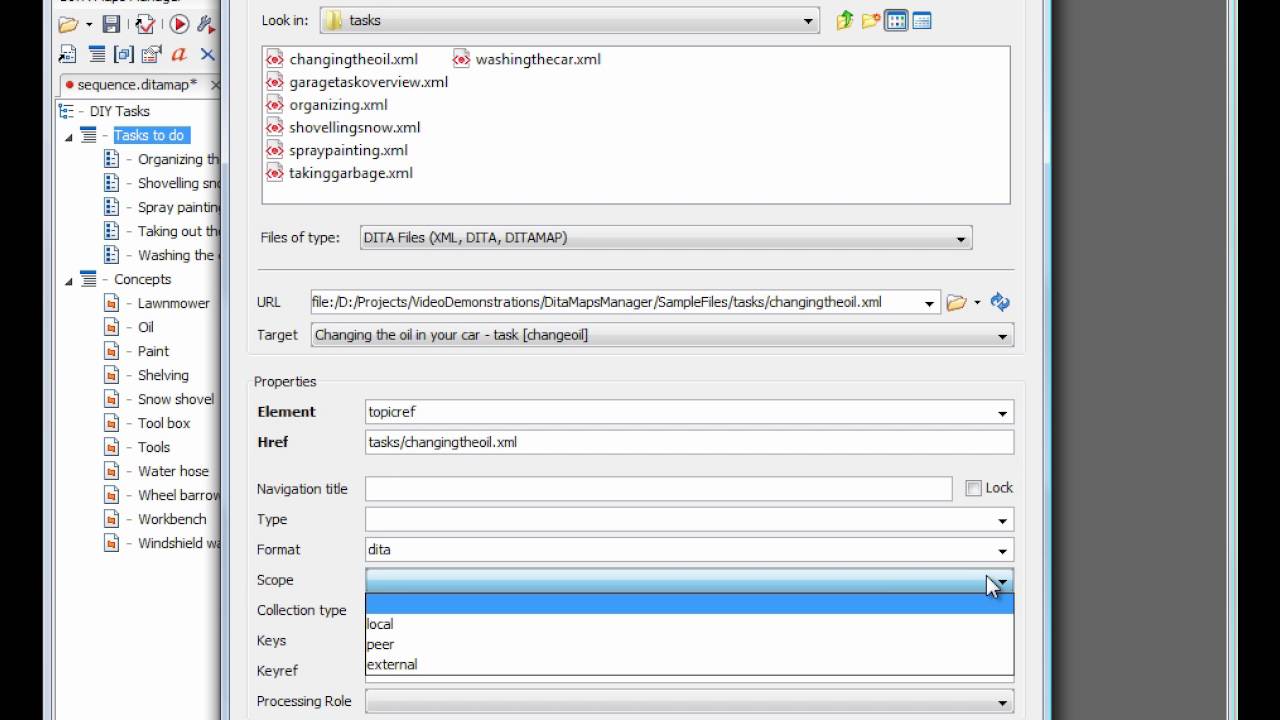 [Archived] DITA Maps Manager View in Oxygen XML Editor 12.1