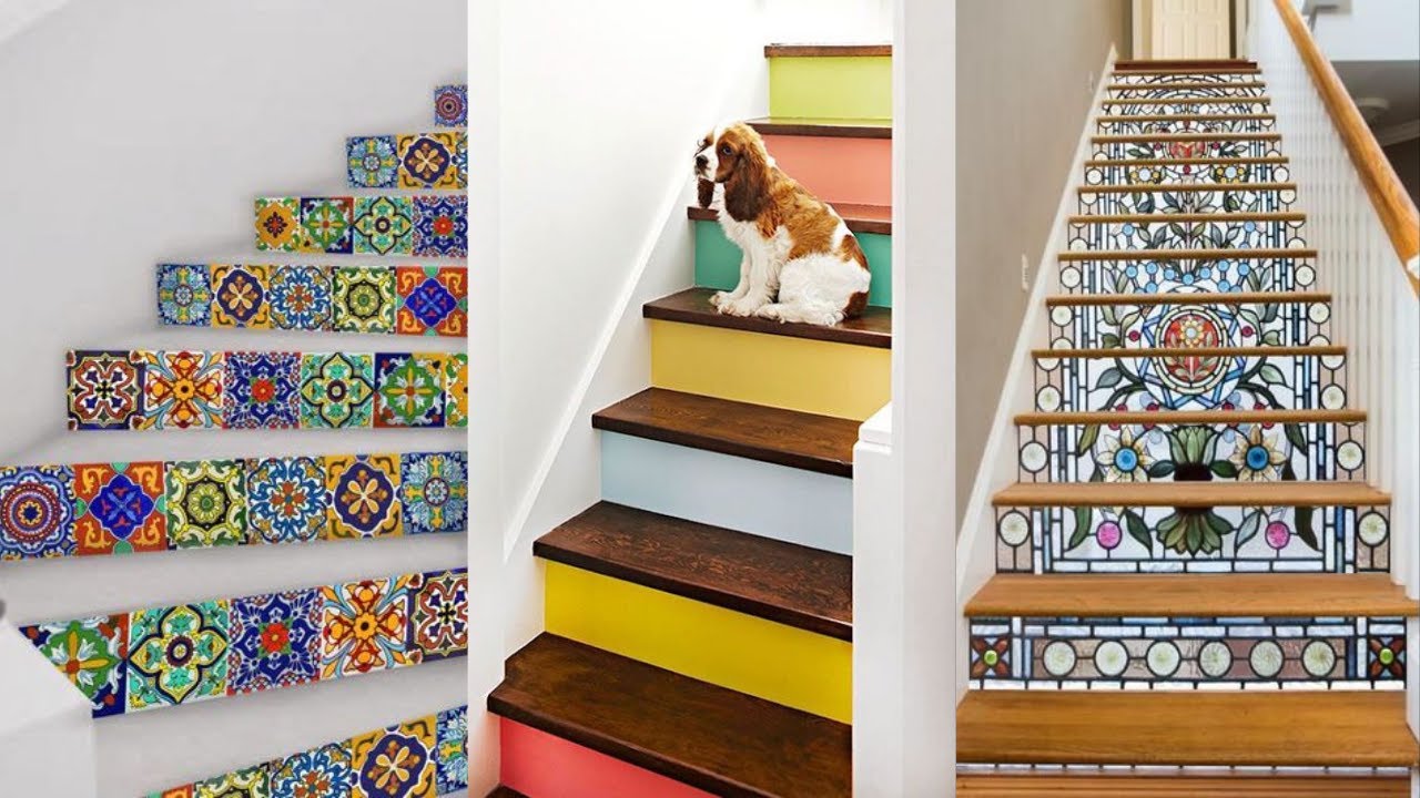 Stairway Renovation Ideas. Easy Stair Riser Makeover Design Ideas.