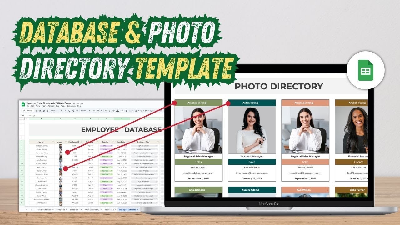 Create a Customizable Employee Database & Photo Directory in Google Sheets | Step-by-Step Tutorial