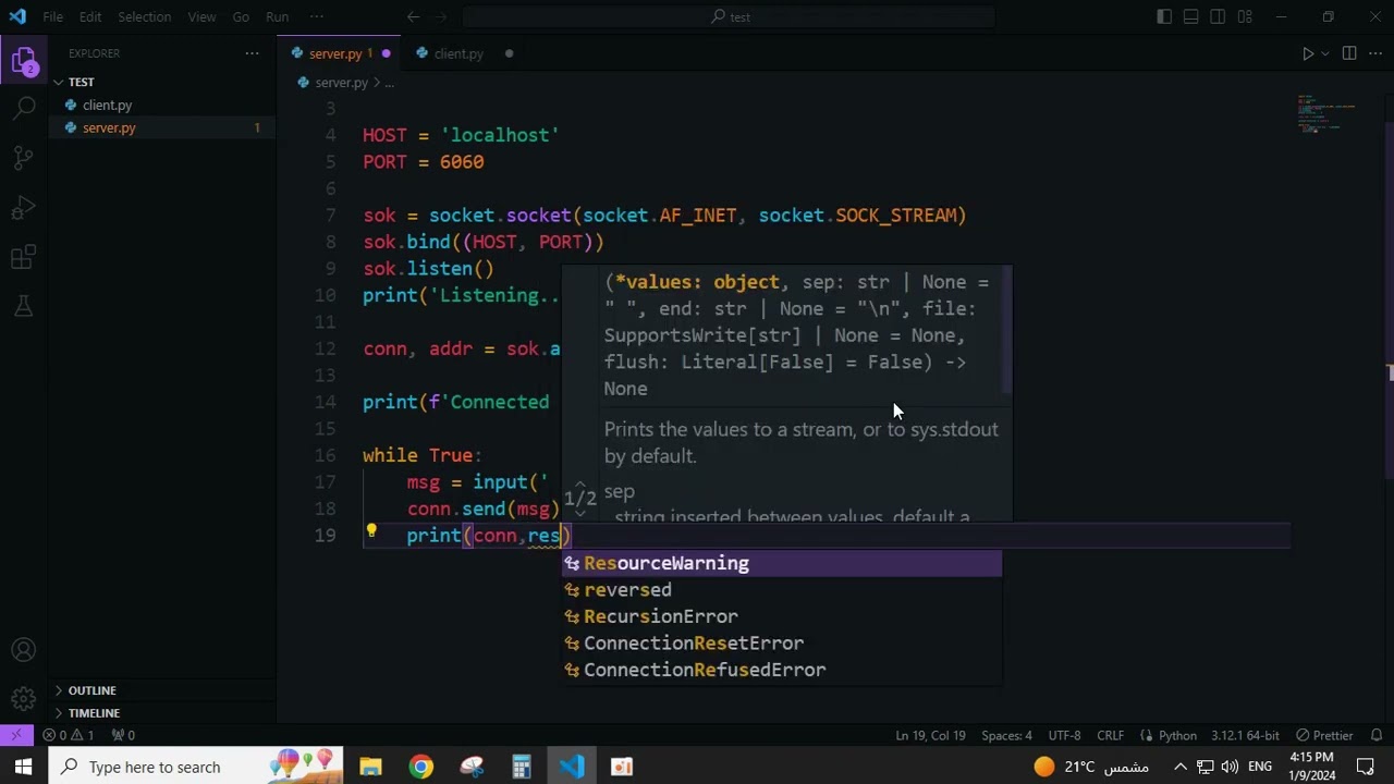 How to create simple chat app using socket and python