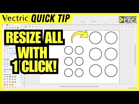 Change the size of multiple shapes with one click - VCarve, Aspire, & Cut2D Quick Tip