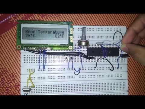Temperature Sensor LM35 + LCD - PIC16F877A - PICKIT2 - AL3AQRAB