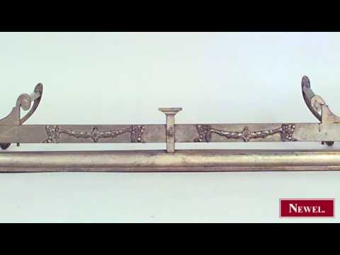 Antique English Adam style (19/20th Cent) brass fire fender