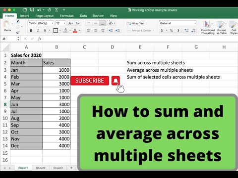 How to use sum and average function across multiple sheets