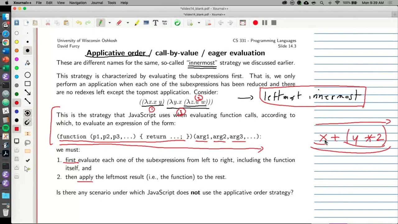 Reduction strategies in the lambda-calculus: Applicative order