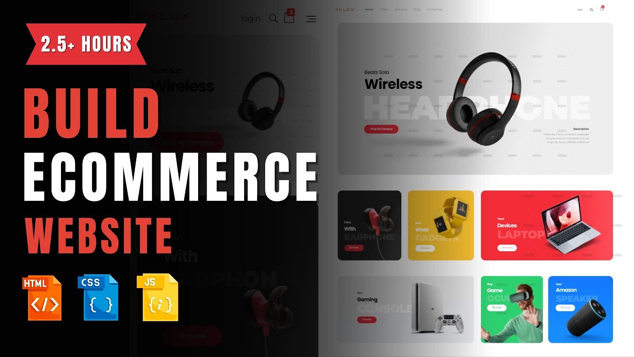 Building a Responsive Ecommerce Website Template Using HTML, CSS, & JavaScript | Ecommerce Template