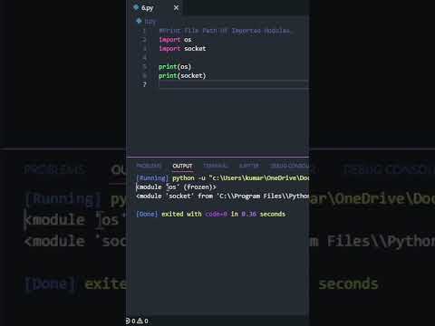 How to print Imported module path? #python #programming #coding #shorts