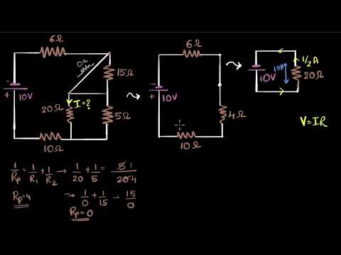 Solving a mixed circuit with a short circuit | Electricity | Class 10 Physics | Khan Academy
