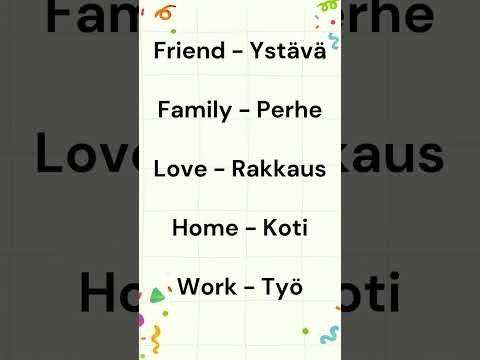 Finnish basic words #beginners #finnishlanguage #language