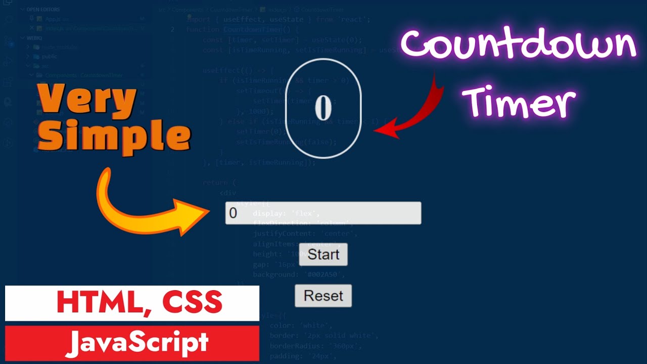 Countdown Timer in ReactJS (With hooks) | webIQ
